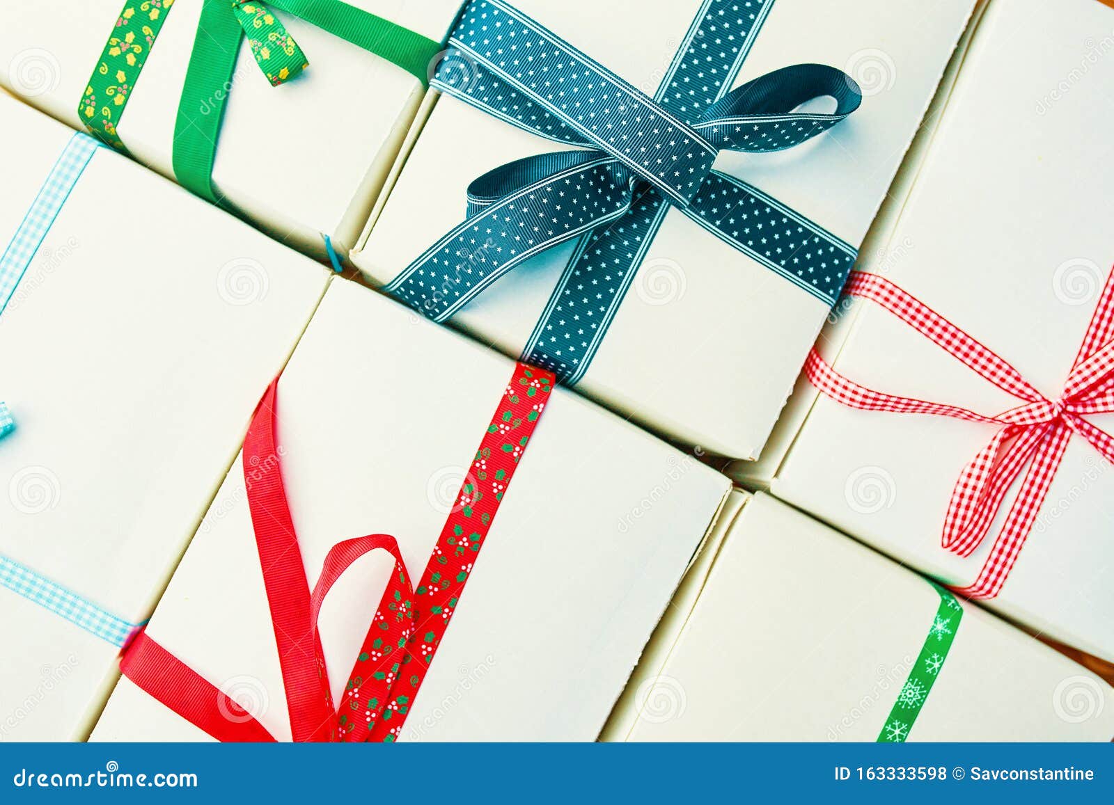 Stack of Gift Wrapped Christmas Presents. Stock Photo - Image of ...
