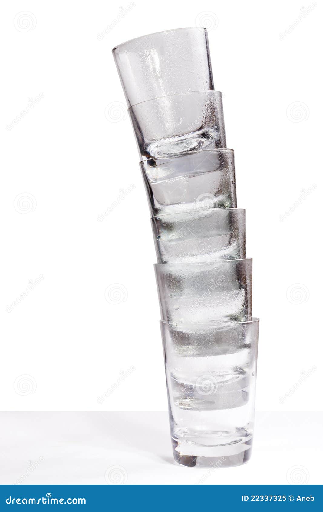 Stack glasses stock image. Image of water, stack, inclined - 22337325