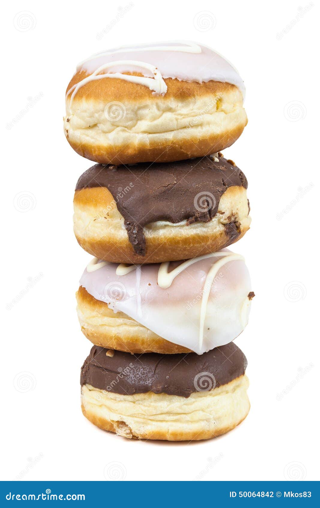 Stack of Glazed and Chocolate Donuts Stock Photo - Image of liqueur ...