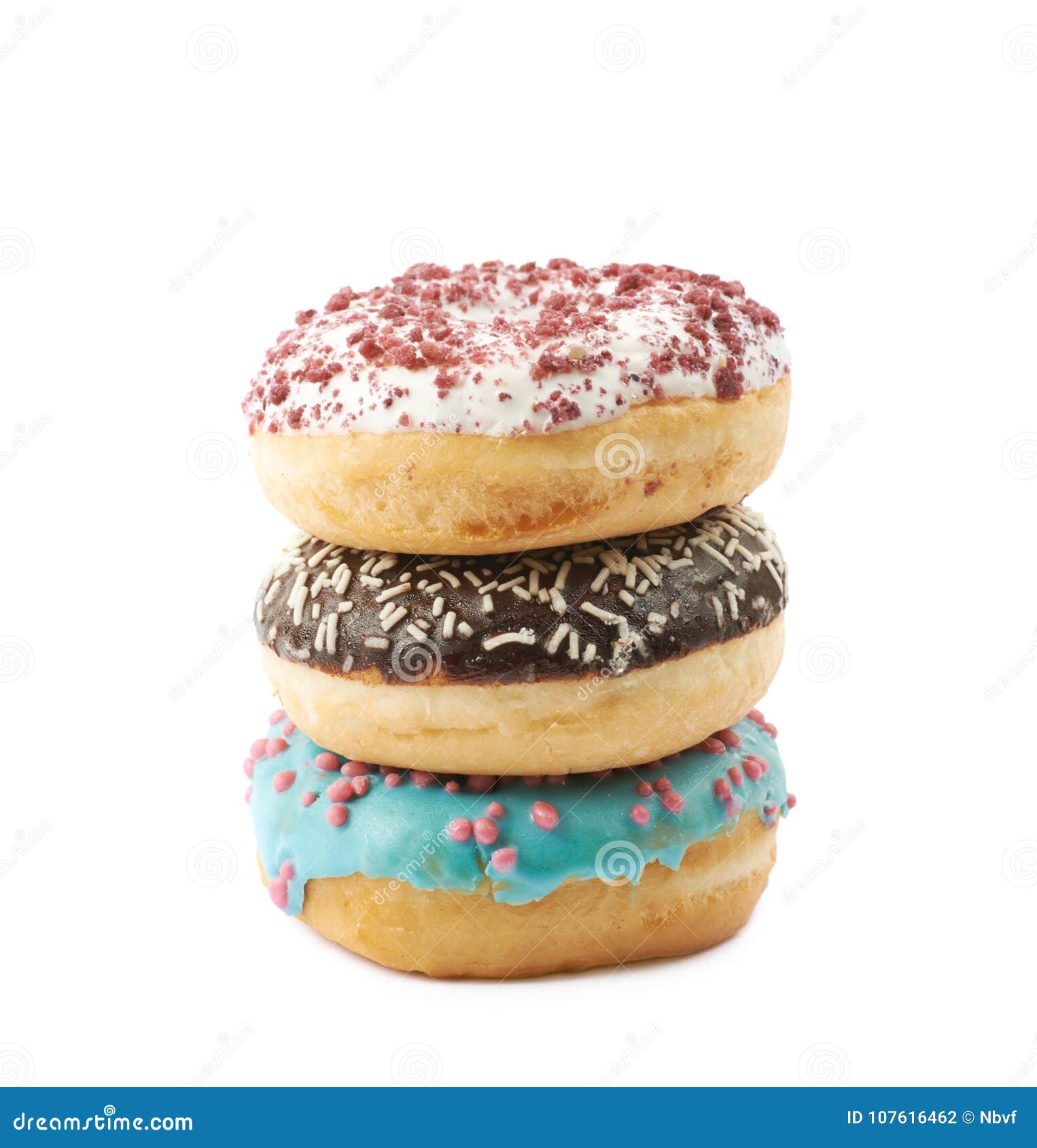 Stack of Glazed Donuts Isolated Stock Photo - Image of bright, bakery ...