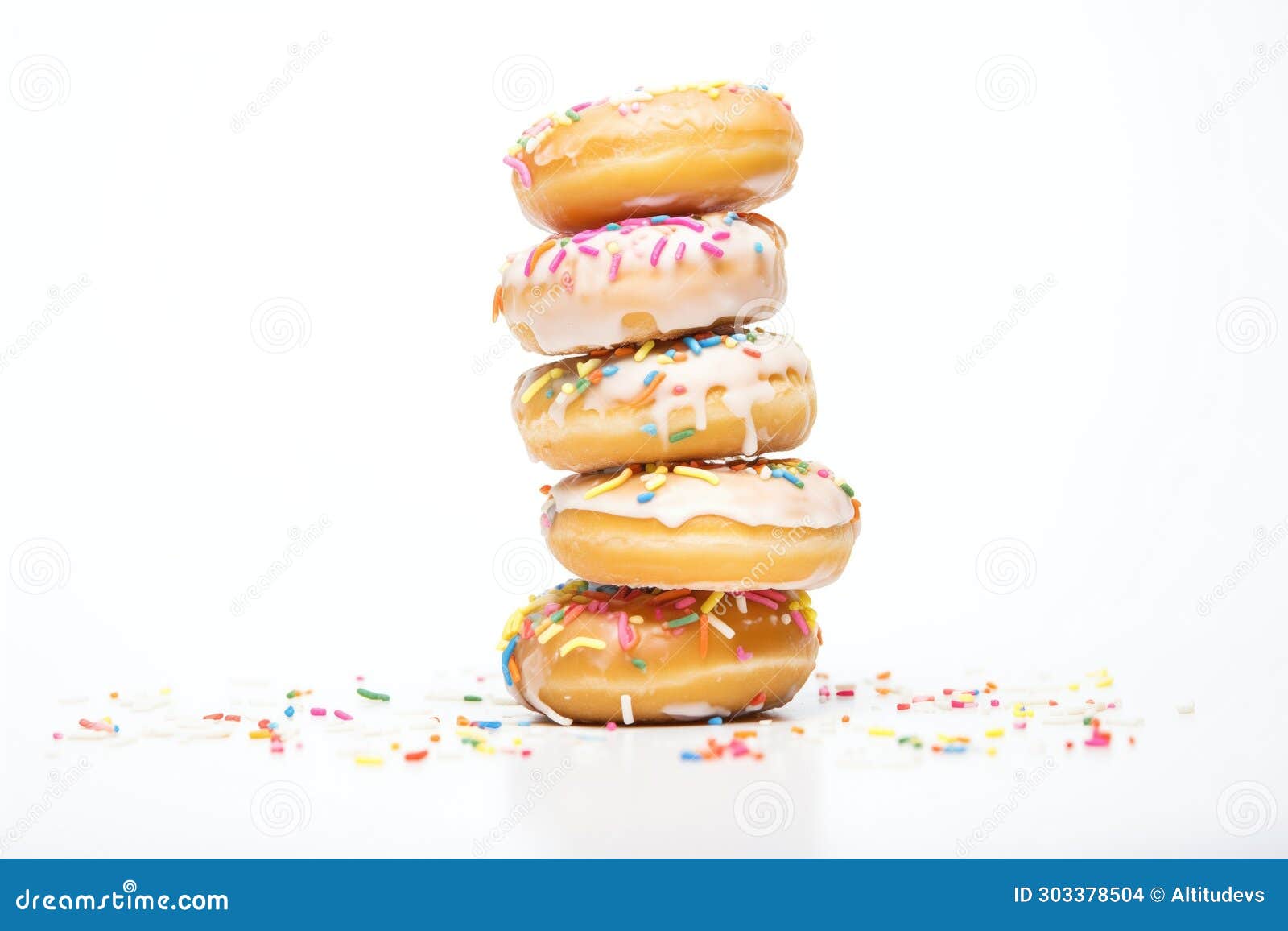 Stack Of Glazed And Chocolate Donuts Stock Photography | CartoonDealer ...