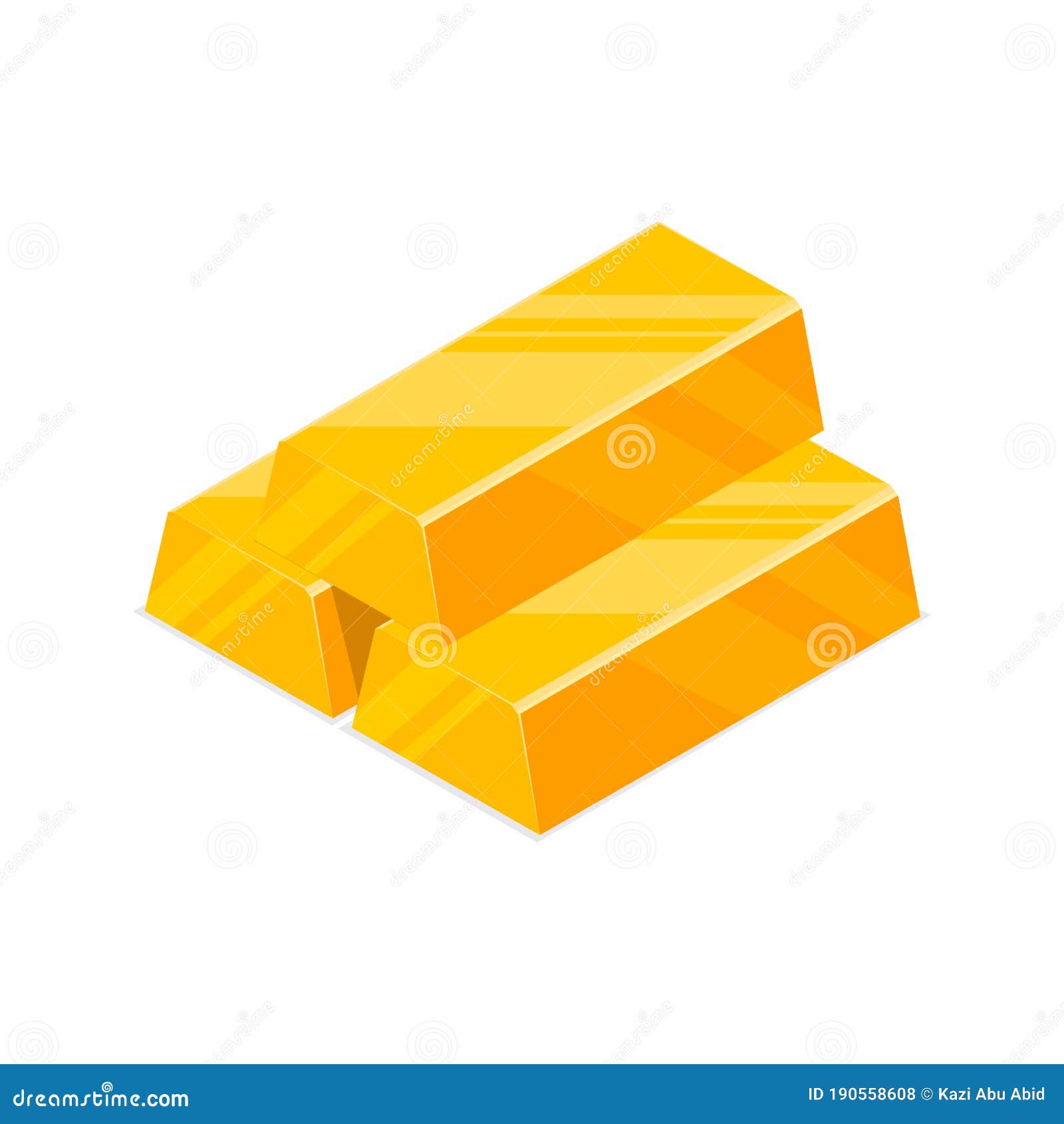 Stack of Gold Bar Isometric View Illustration. Stock Vector ...