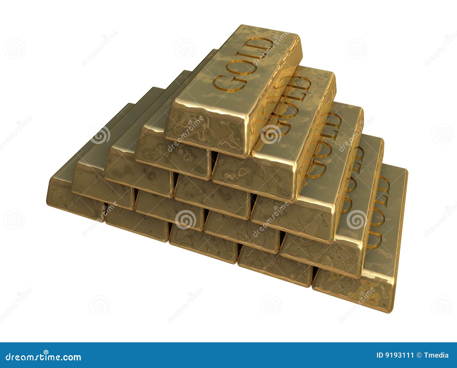 Stack Of Gold Bars Stock Image - Image: 9193111
