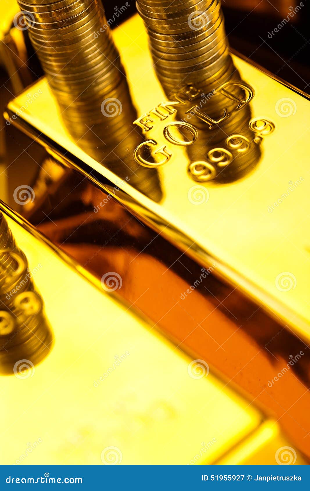 Stack of Gold Bars, Ambient Financial Concept Stock Image - Image of ...
