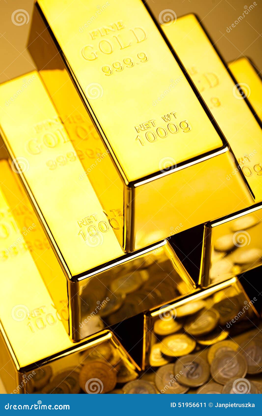 Stack of Gold Bars, Ambient Financial Concept Stock Image - Image of ...