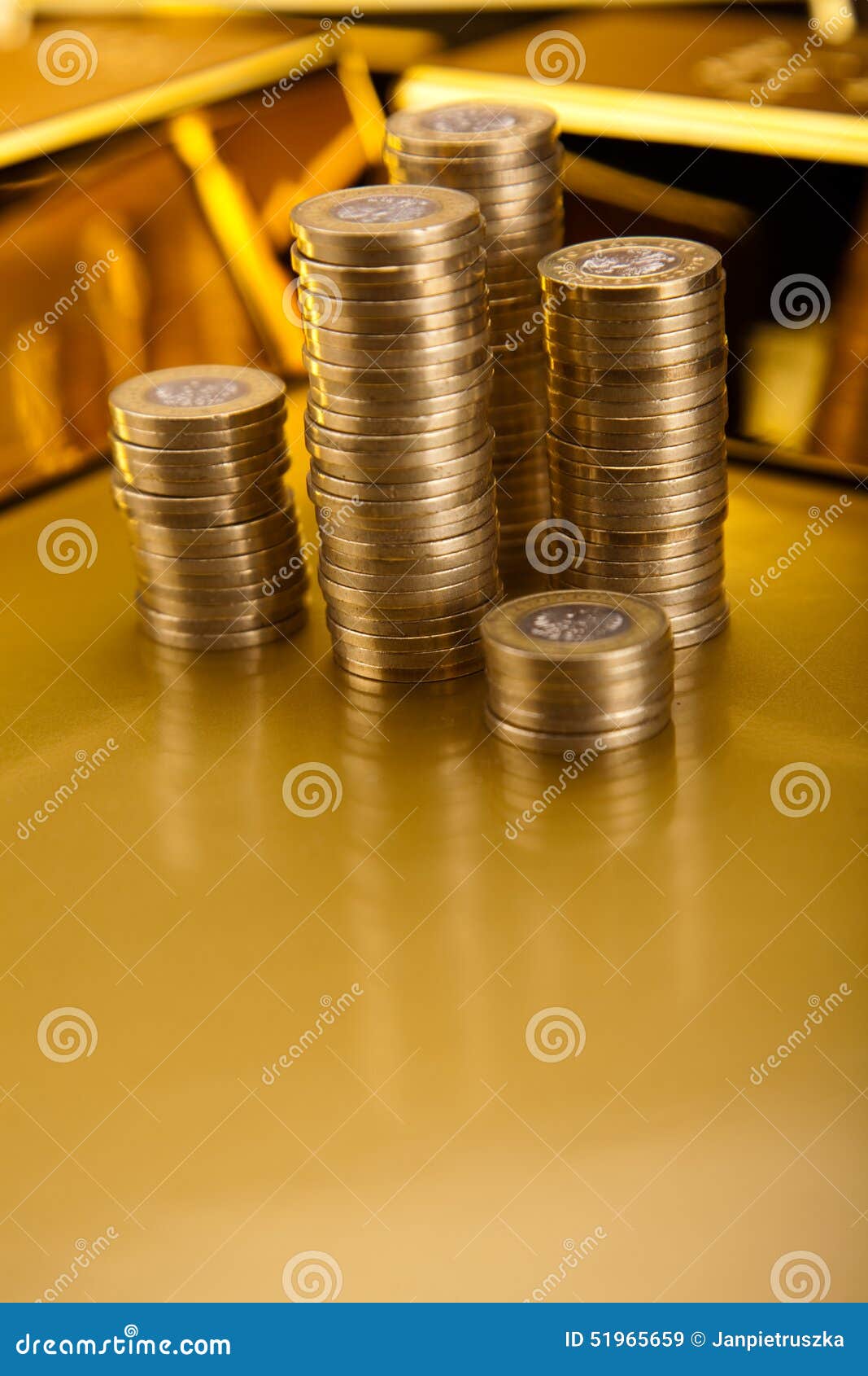 Stack of Gold Bars, Ambient Financial Concept Stock Image - Image of ...