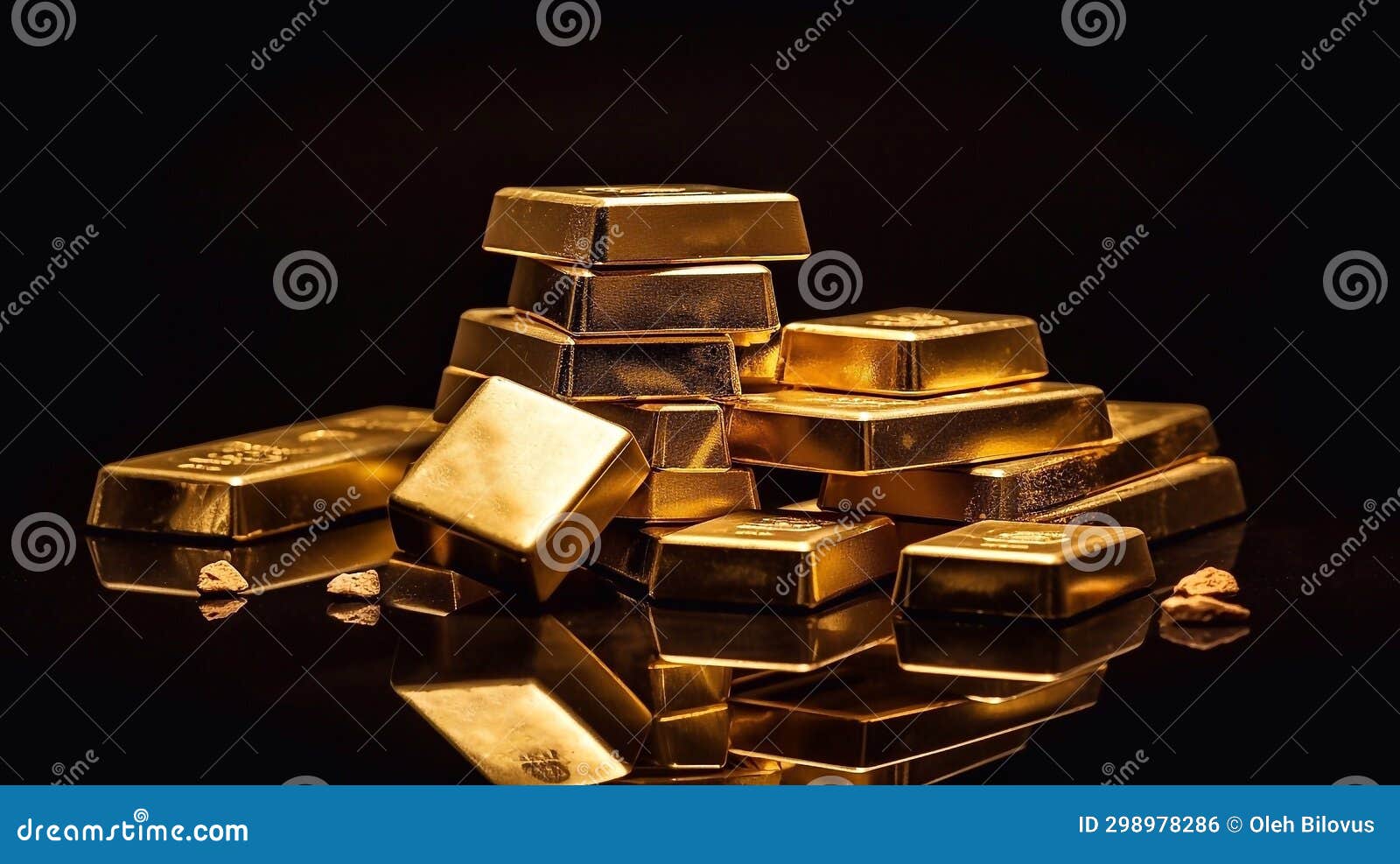 A Stack of Gold Bars on a Dark Background. Stock Photo - Image of metal ...
