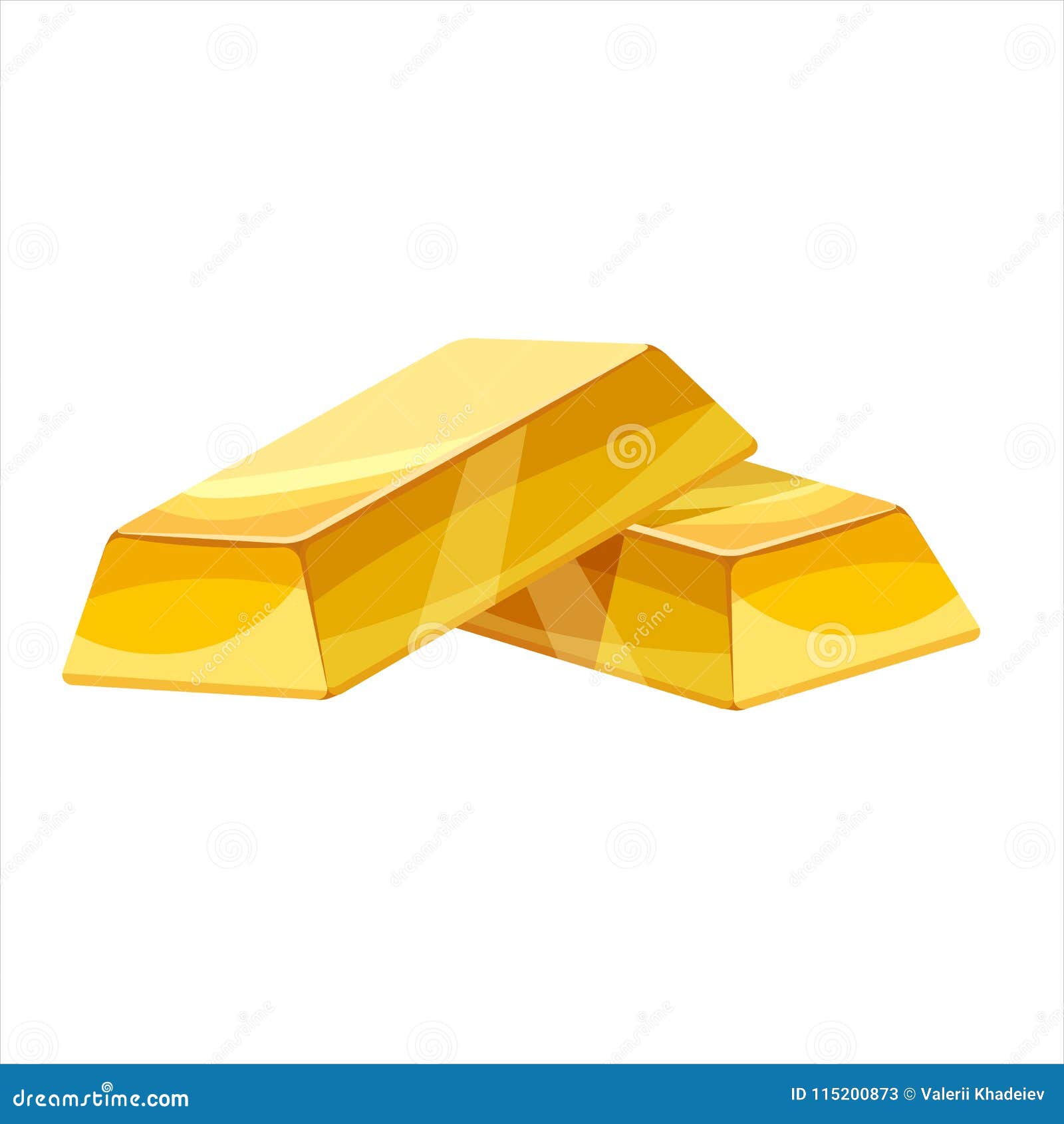 Gold Bar Icon. Cartoon Style, Illustration, Vector Icon for Web, Games ...