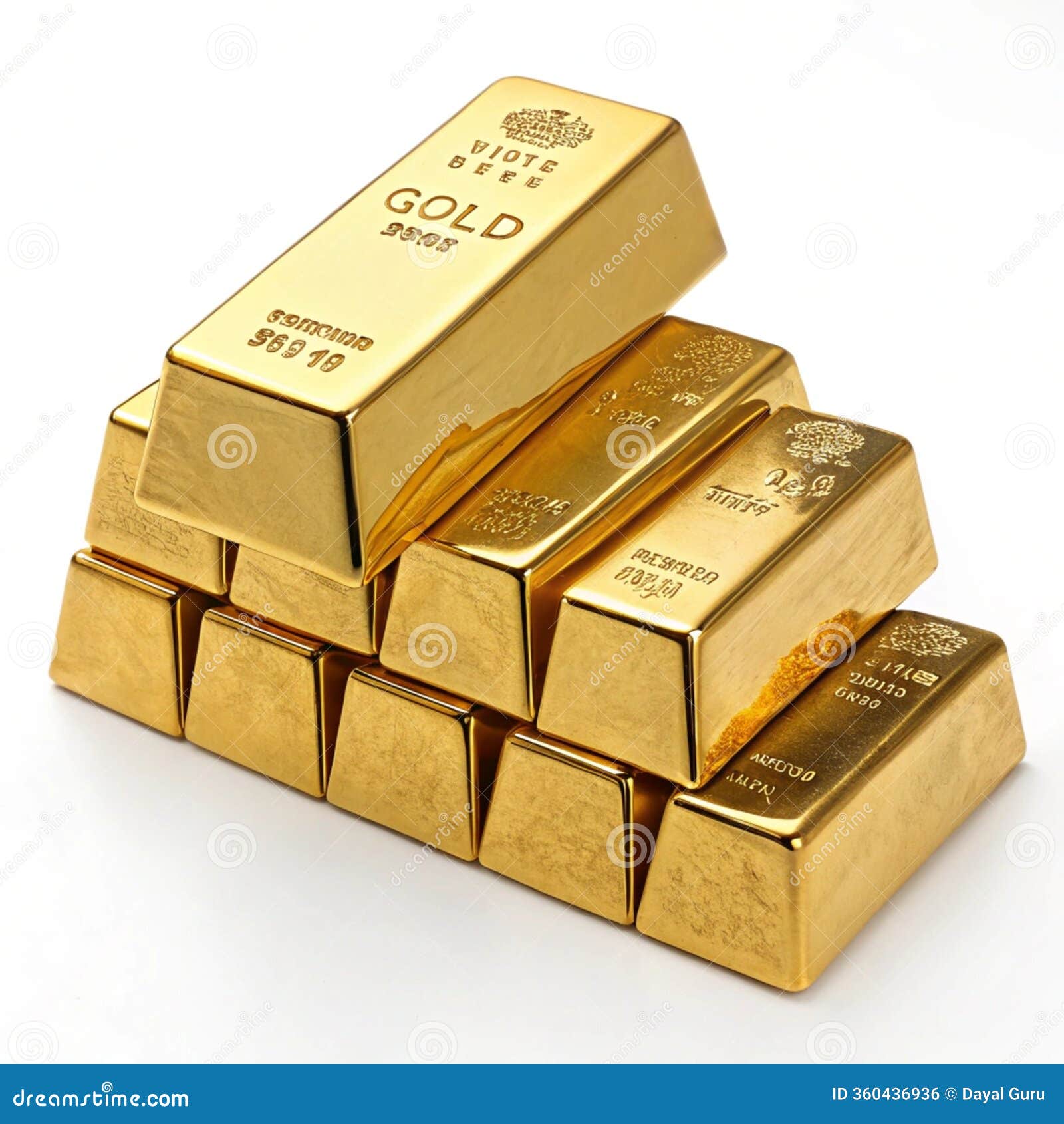 Stack of Gold Bars with Large Ingot Isolated on Transparent Background ...