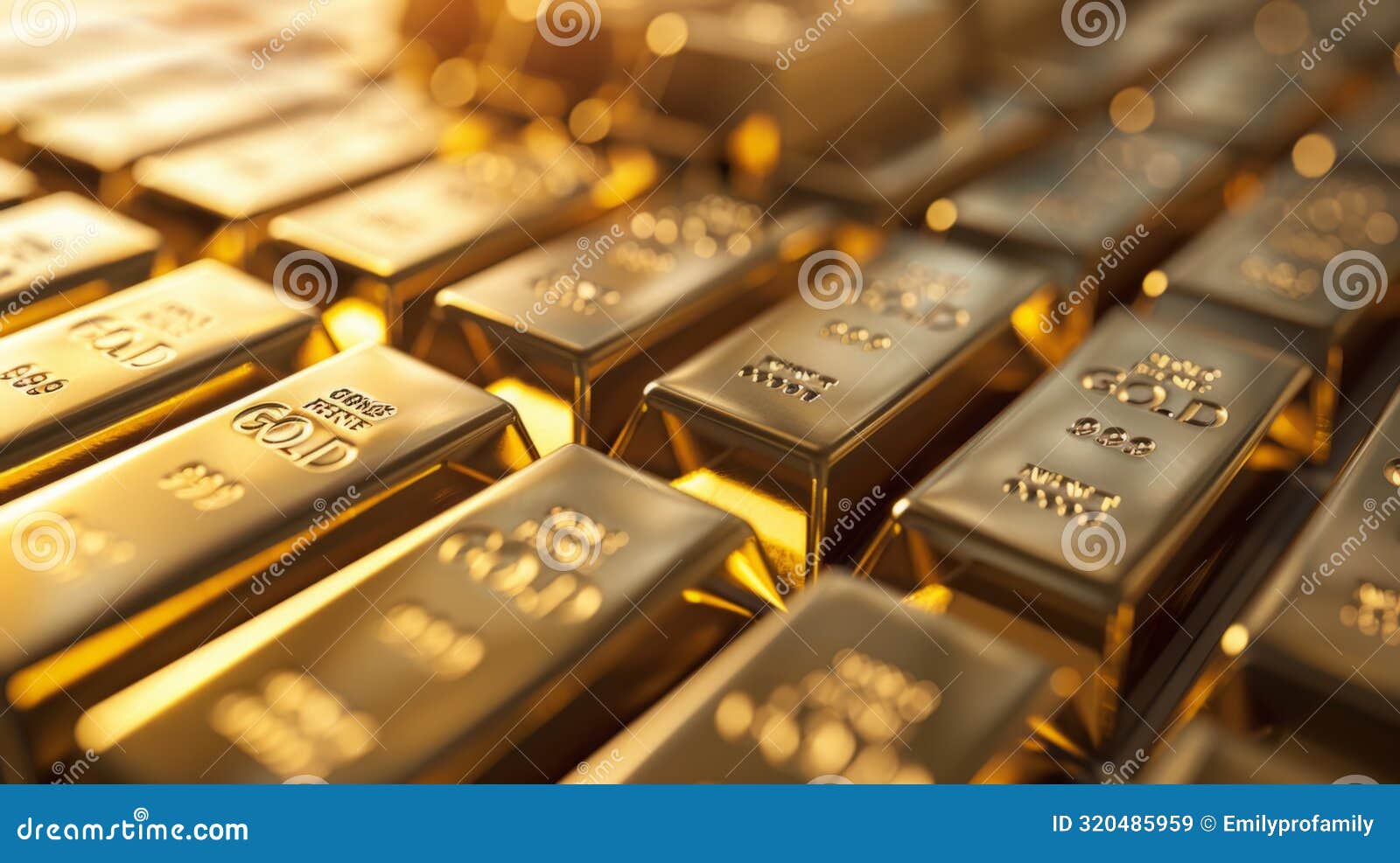 Stack of Gold Bars in Pile stock image. Image of worth - 320485959