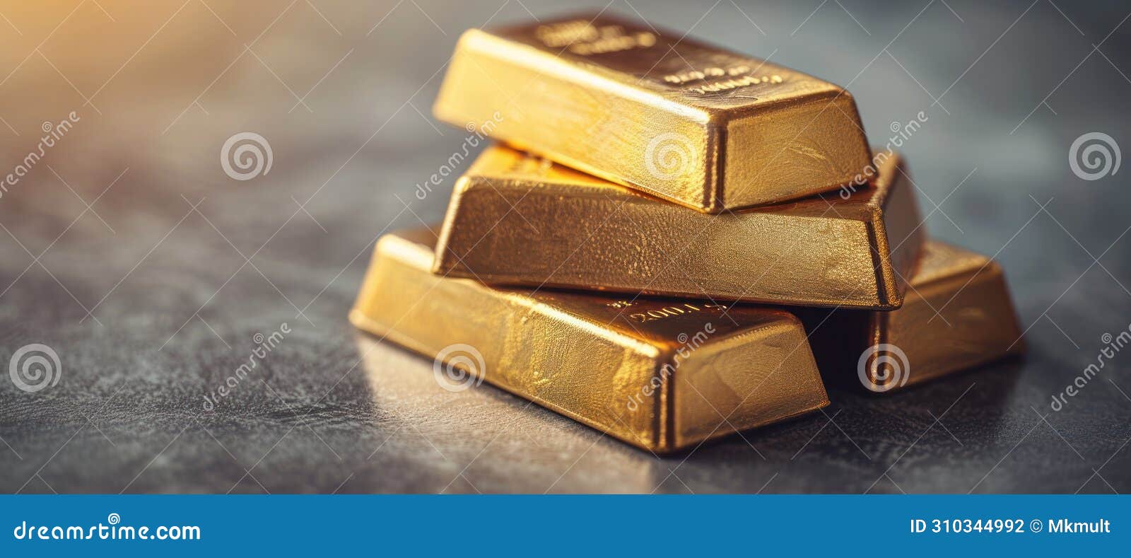 Stack of Gold Bars on Table Stock Photo - Image of goldsmith, weight ...