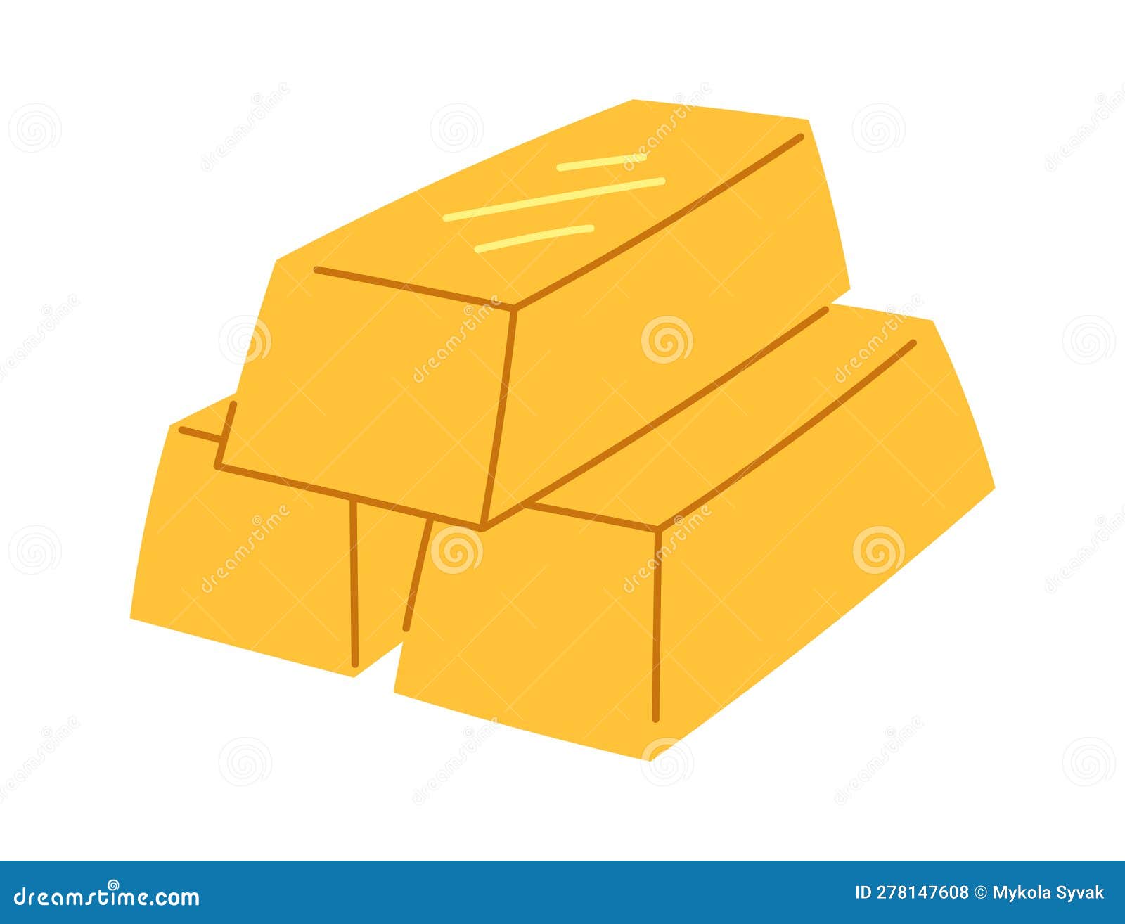 Stack of Gold Bars stock vector. Illustration of banking - 278147608