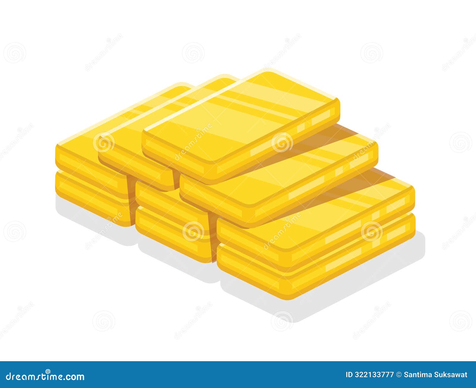 Stack of Gold Bars Vector Illustration Stock Vector - Illustration of ...
