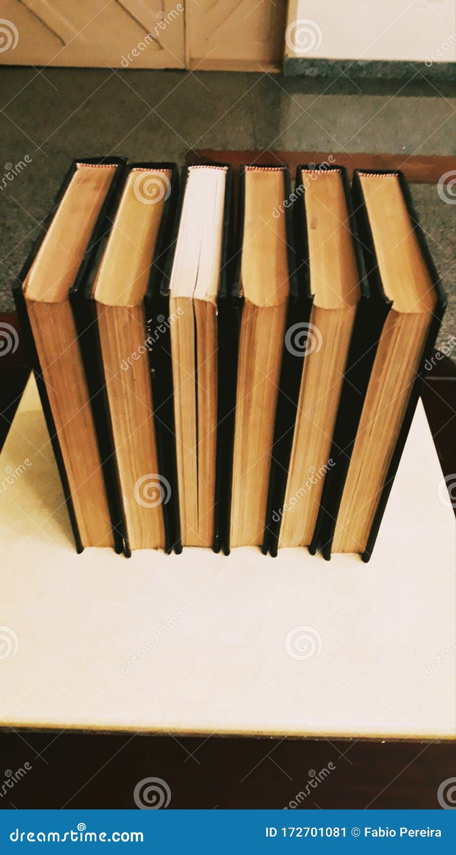 Stack of Gold Books Aligned Stock Image - Image of aligned, books ...