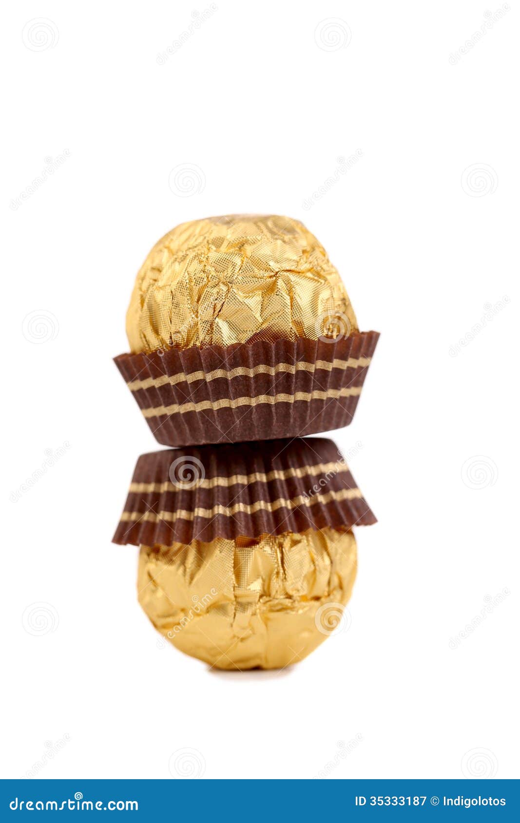 Stack of Gold Chocolate Bonbons. Stock Image - Image of stack, truffles ...