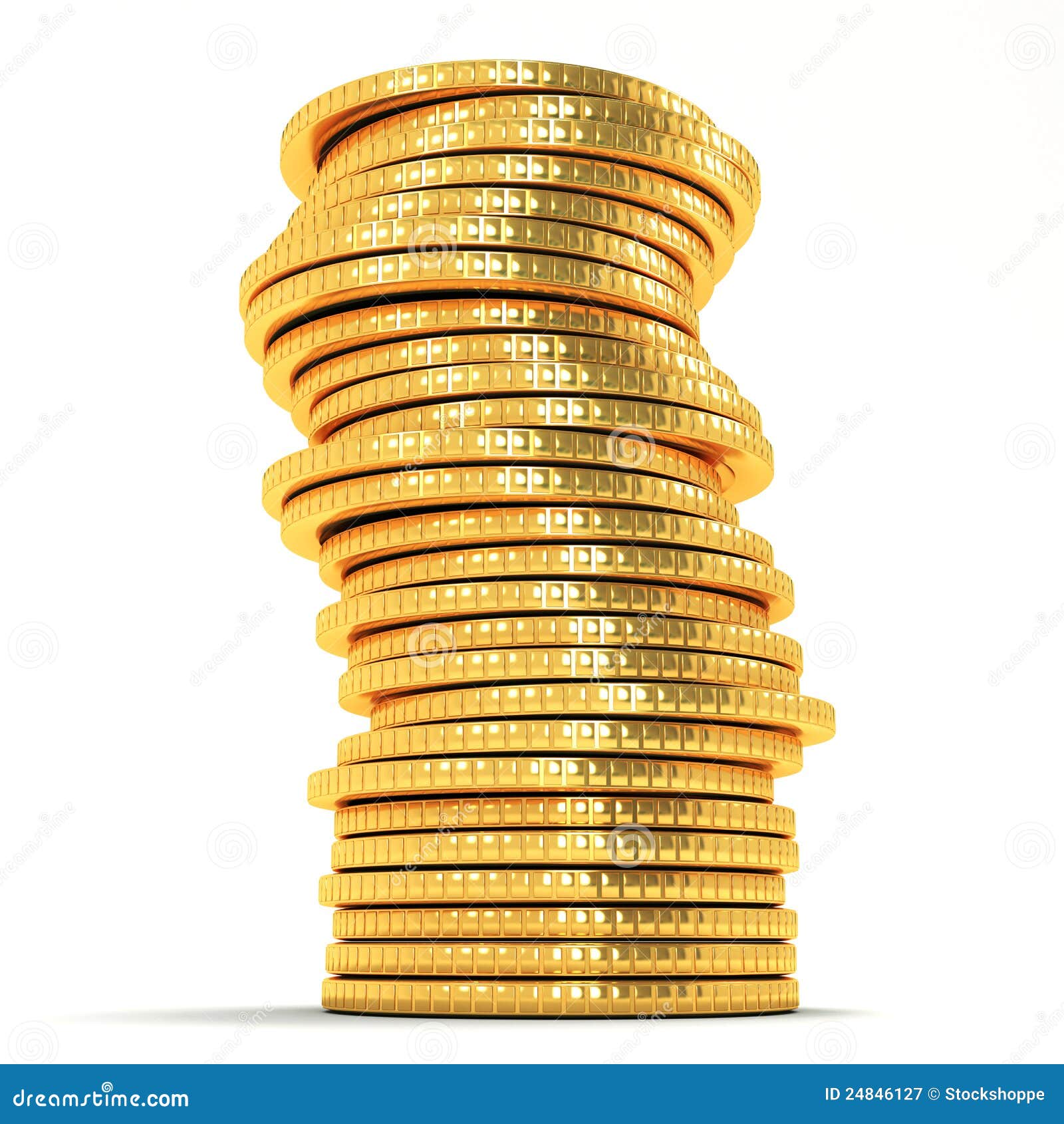 Stack of Gold Coin stock illustration. Illustration of fortune - 24846127