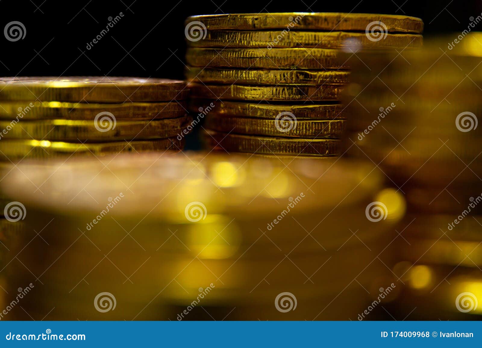 Gold Coin Isolated with Black Stock Photo - Image of finance, business ...