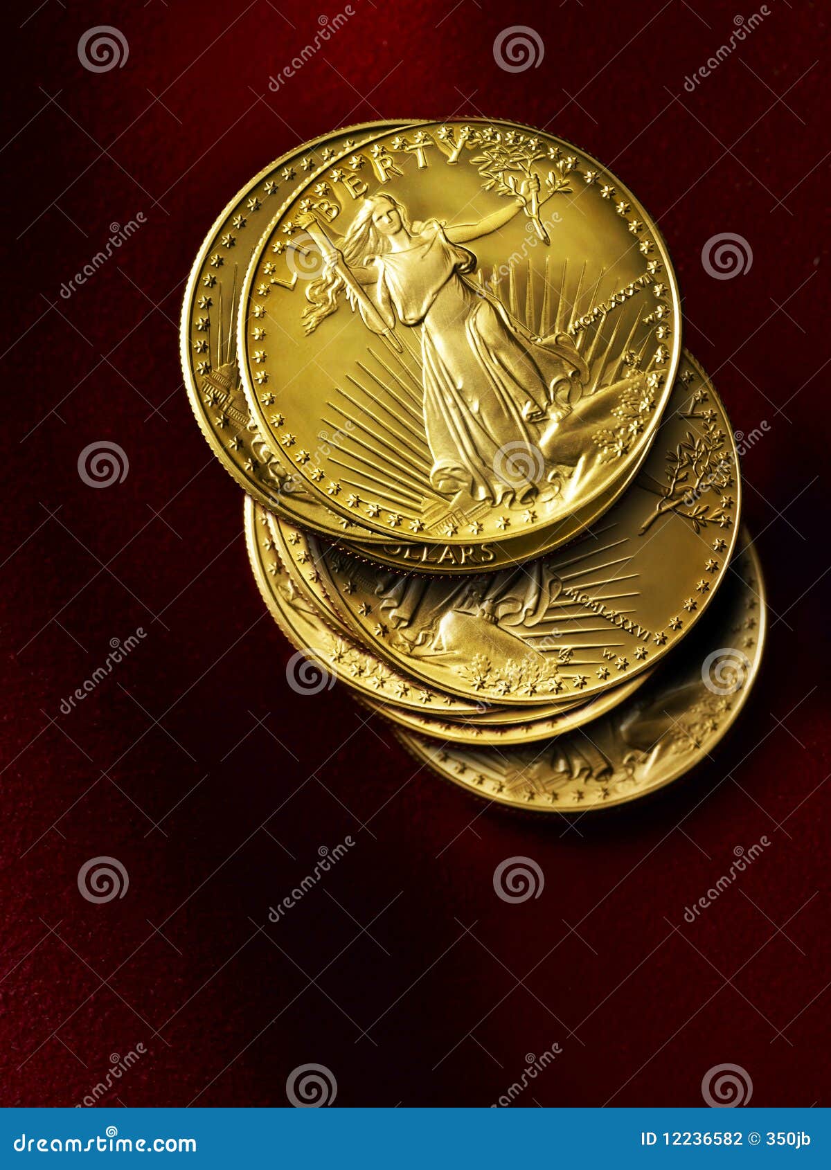 Stack of gold coins stock photo. Image of golden, wealth - 12236582