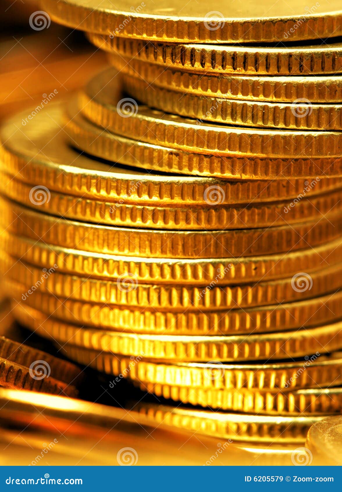 Stack of gold coins stock image. Image of close, income - 6205579
