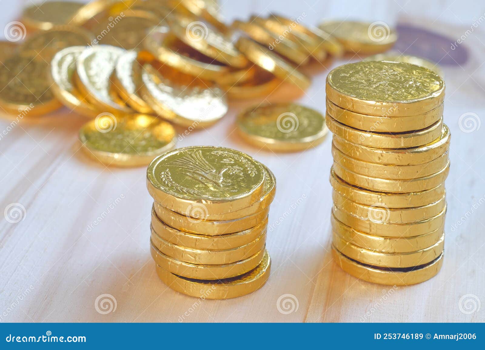 Stack of Gold Coins on Background, Stock Image - Image of concept ...