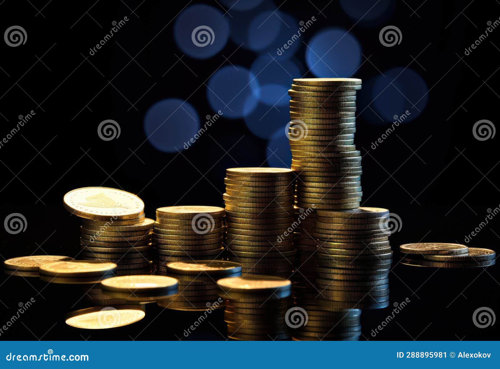 Stack of Gold Coins and Graph AI Generated Stock Illustration ...