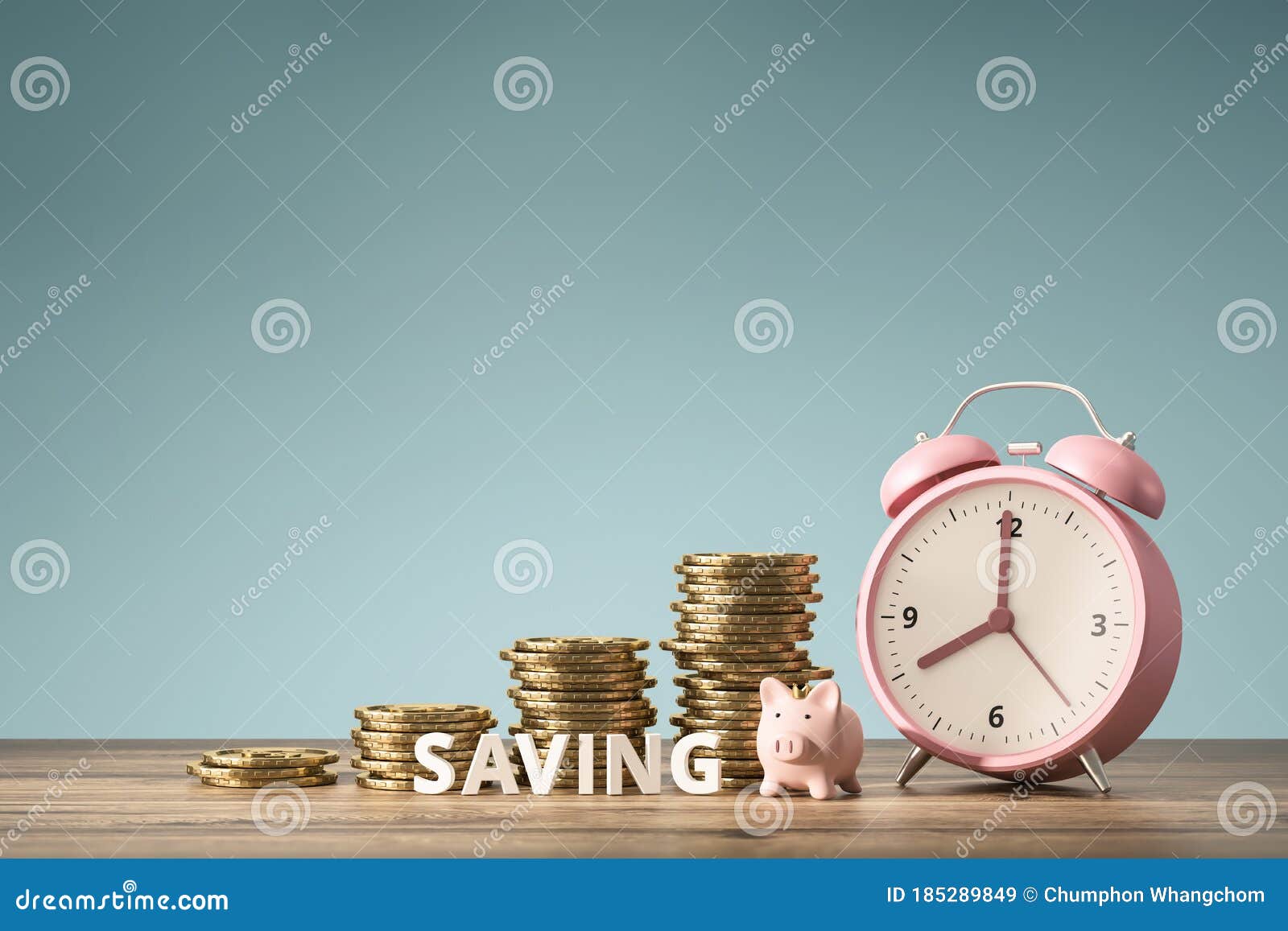 Stack of Gold Coins and Growing Graph on Saving Money Background with ...