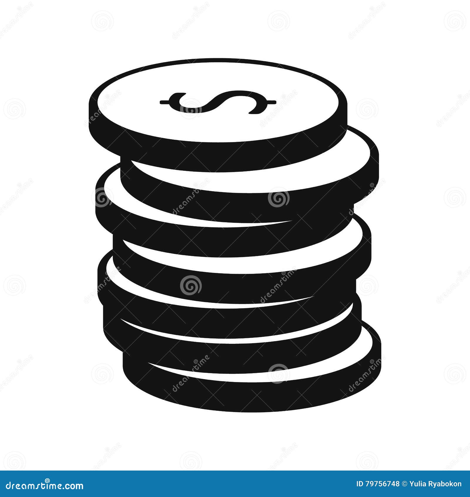 Stack of gold coins icon stock vector. Illustration of coin - 79756748