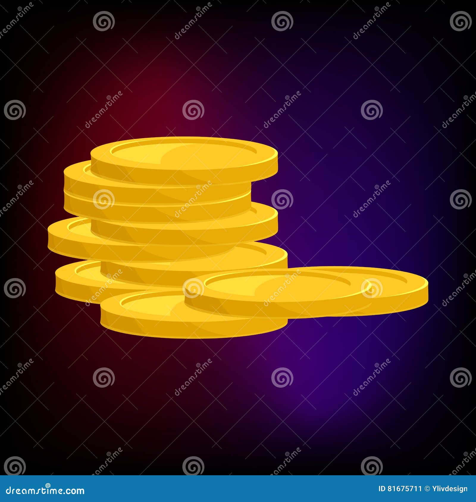 Stack of Gold Coins Icon, Cartoon Style Stock Vector - Illustration of ...