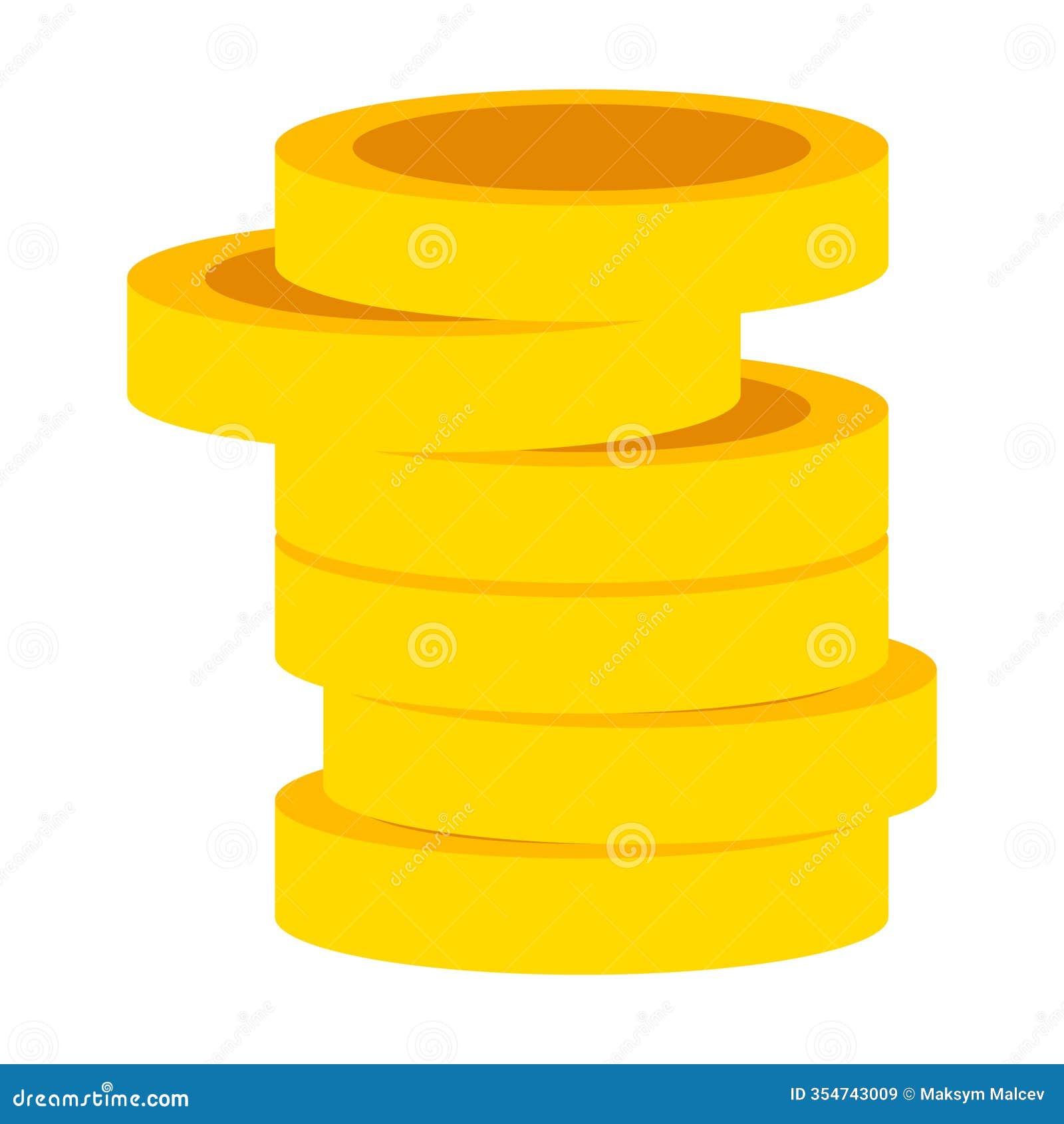 Stack of Gold Coins Icon. Money and Wealth Sign Stock Illustration ...