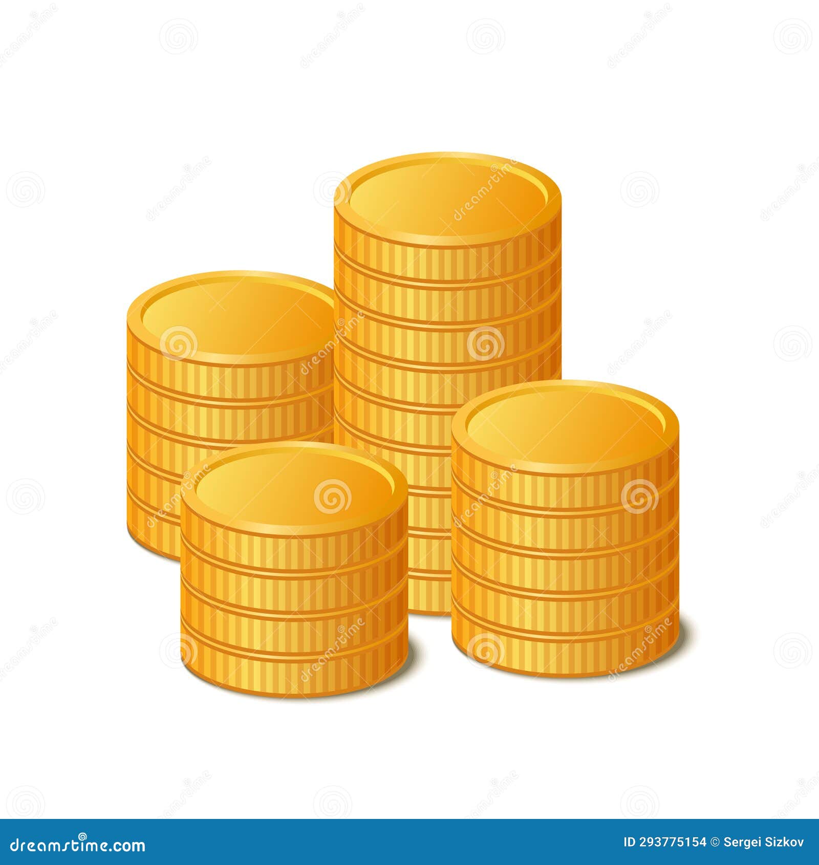 Stack of Gold Coins Icon on White Background. Vector Stock Vector ...
