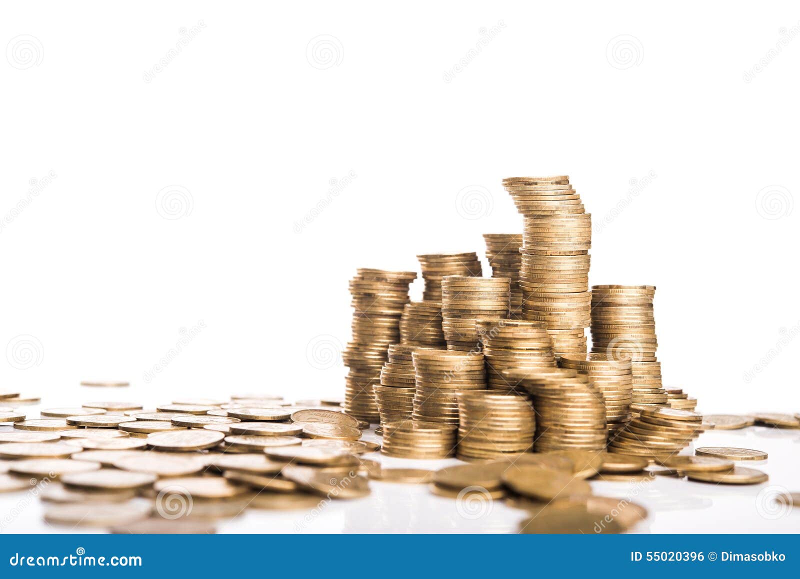 Stack of gold coins stock photo. Image of savings, business - 55020396