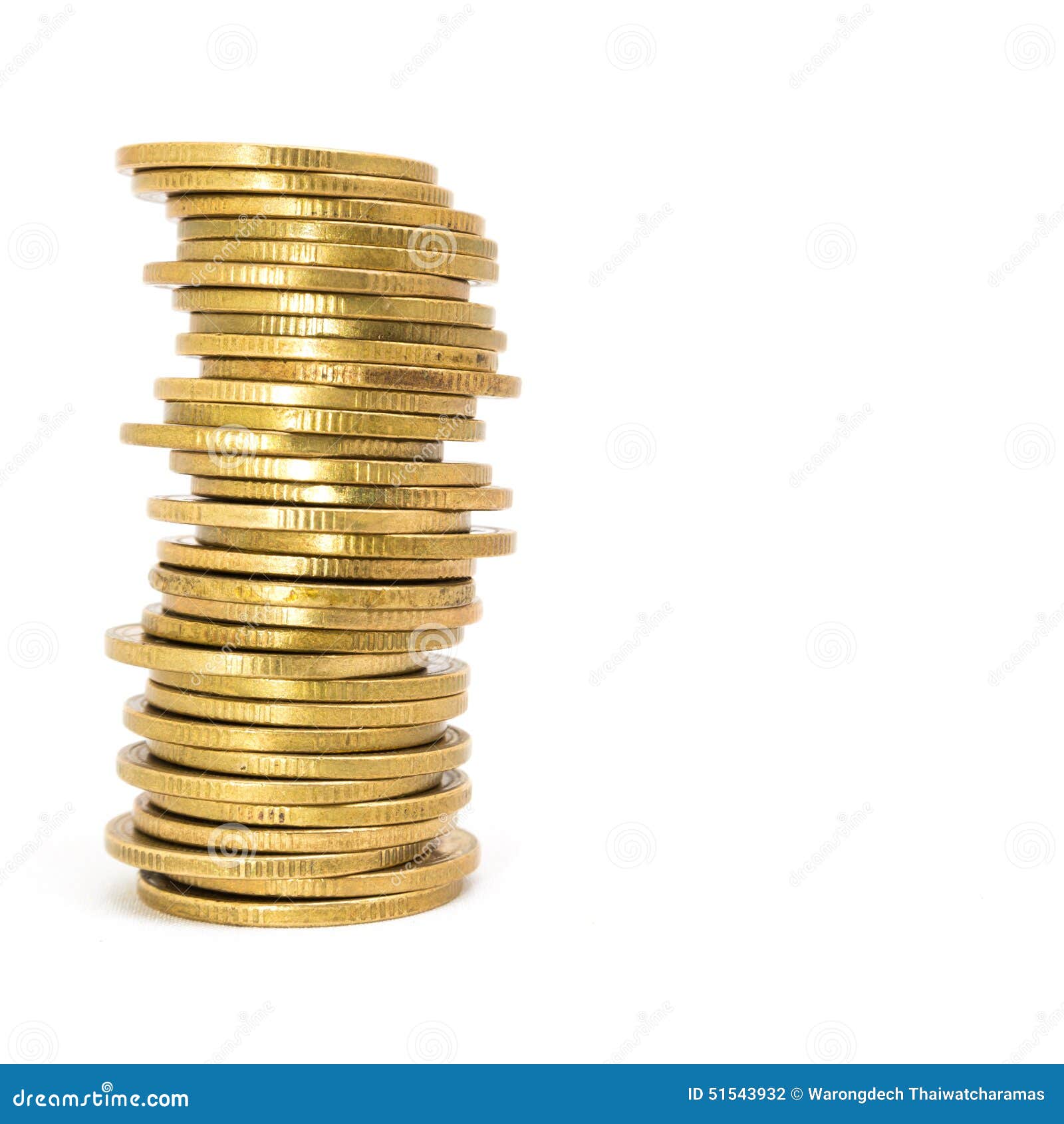 Stack of gold coins stock photo. Image of change, investment - 51543932