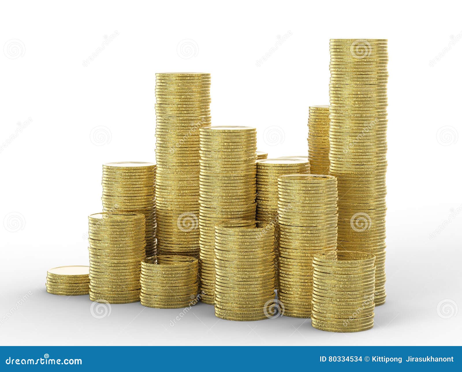 Stack of gold coins stock photo. Image of stack, white - 80334534