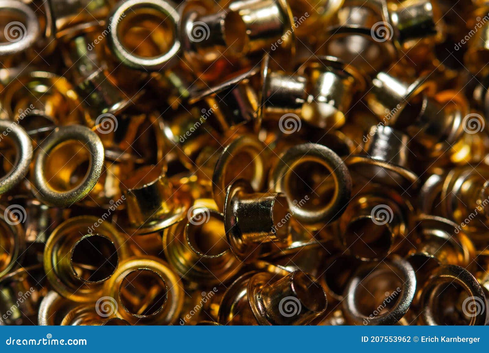 Stack of Metal Eyelets in Close Up Stock Photo - Image of iron, hobby ...
