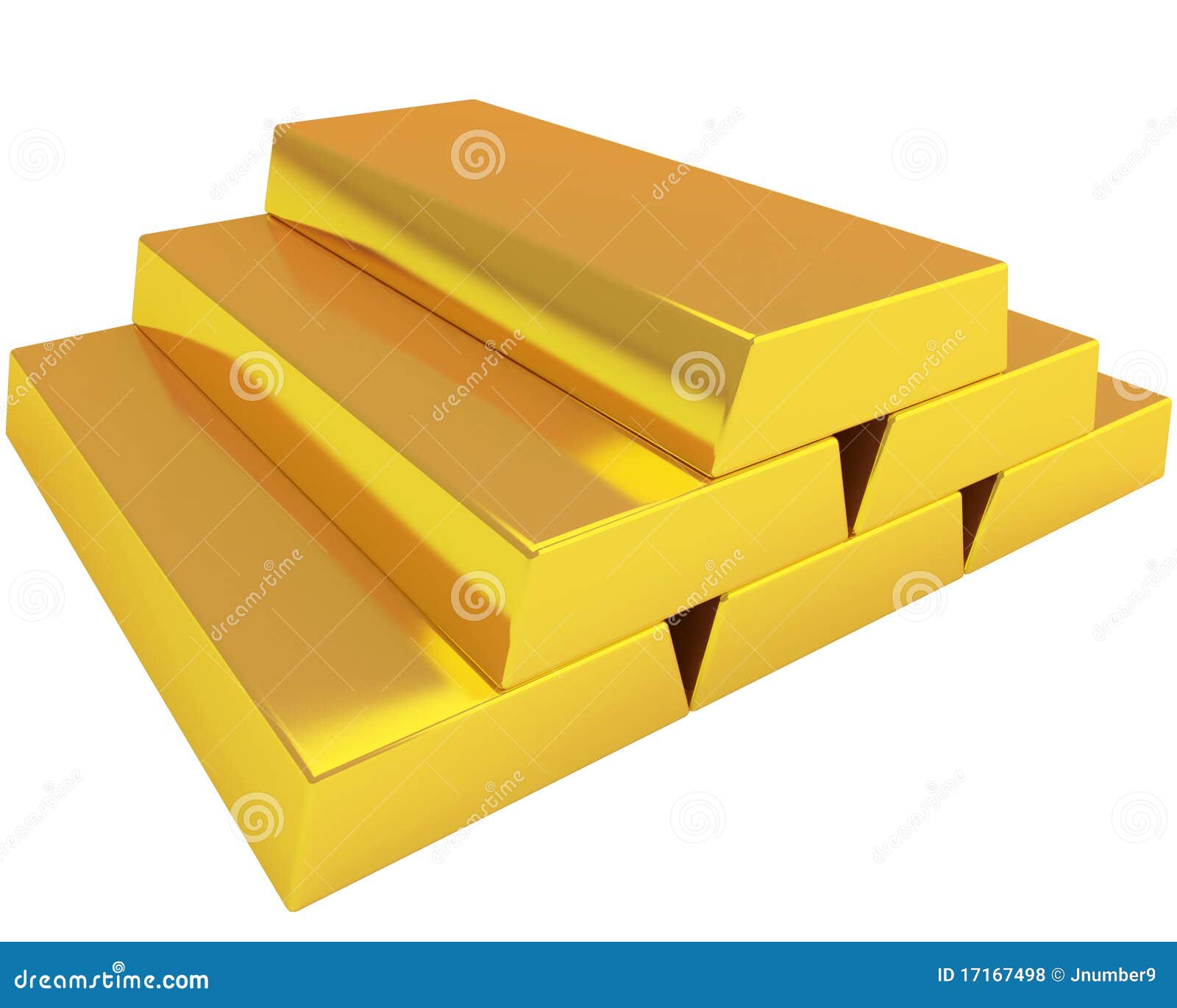 Stack of gold ingots stock illustration. Illustration of dimensional ...