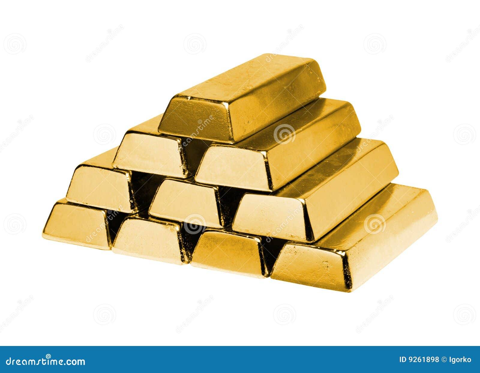 Stack of gold ingots stock photo. Image of object, industry - 9261898