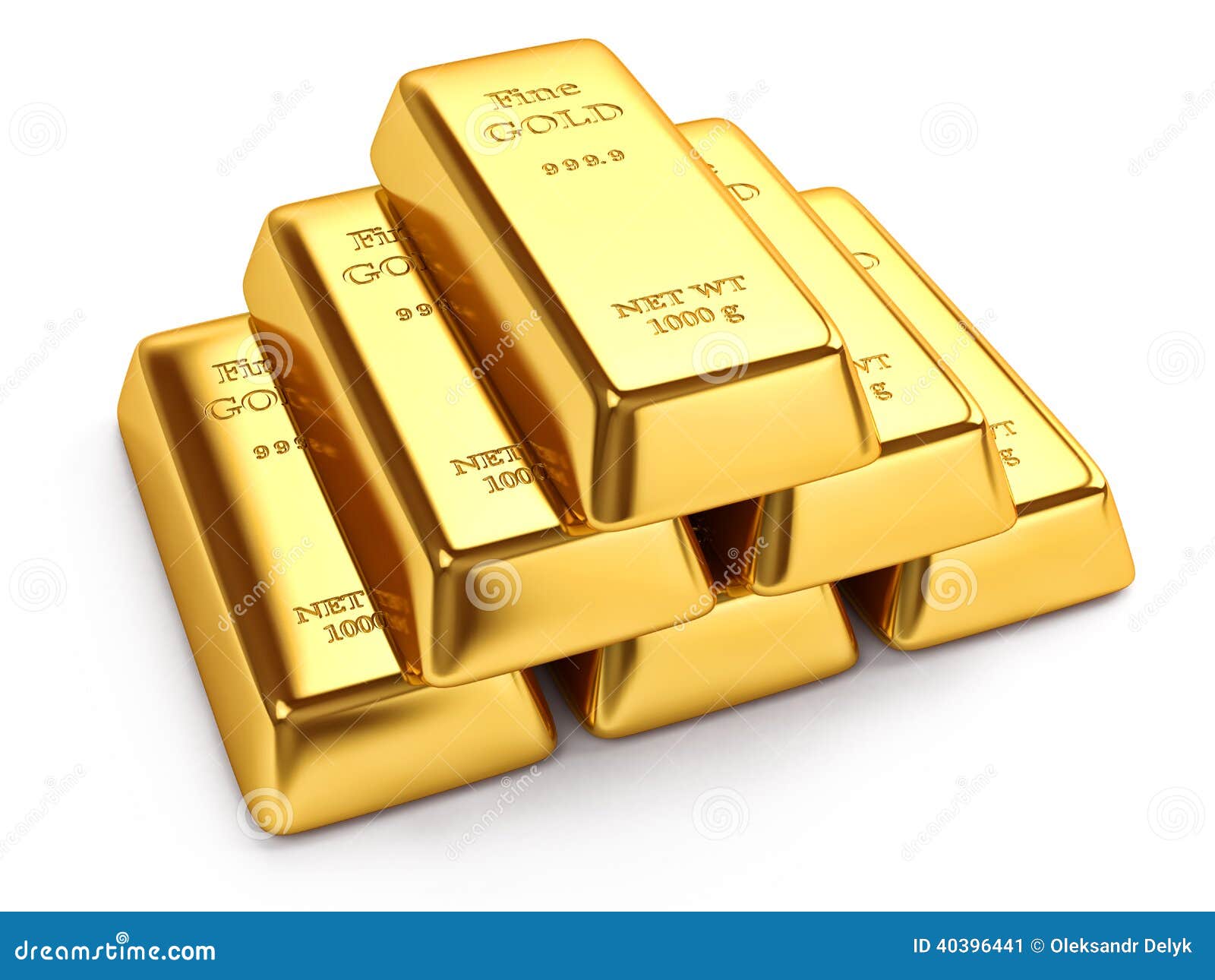 Stack of gold ingots stock illustration. Illustration of finance - 40396441