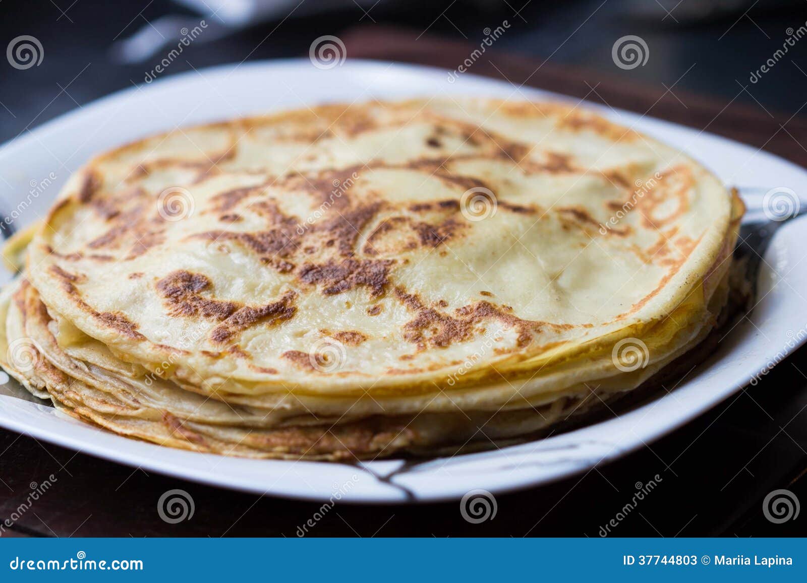 Stack of Gold, Thin Pancakes for Shrovetide Week, Russian Stock Image ...