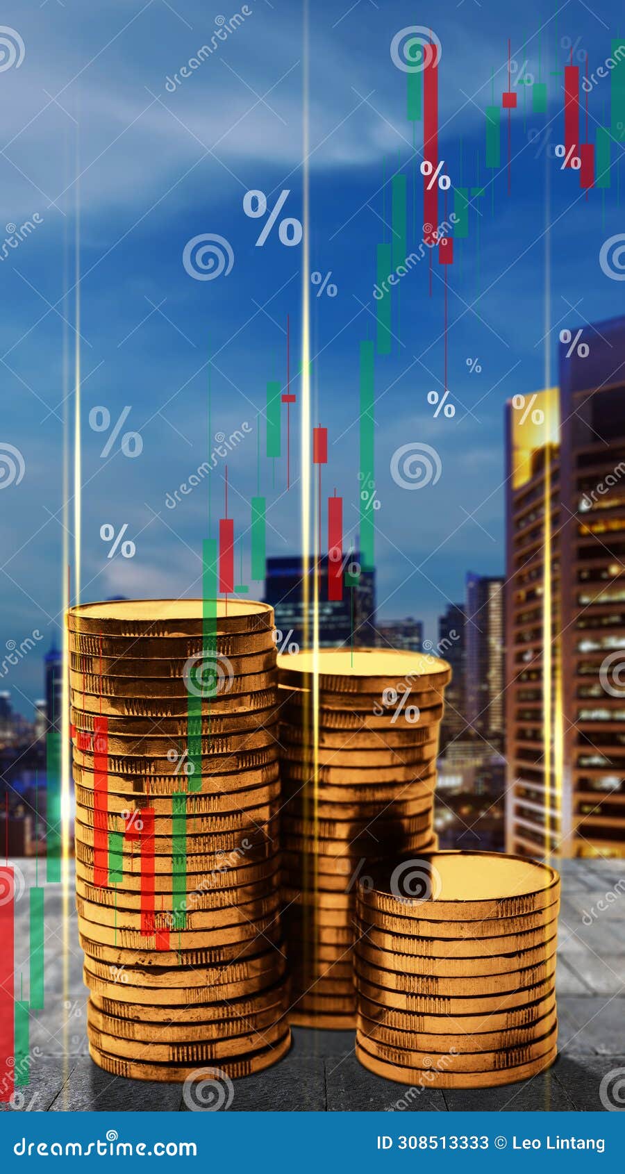 Stack of the Golden Coin with Symbol of Rising Inflation Graph Arrow ...