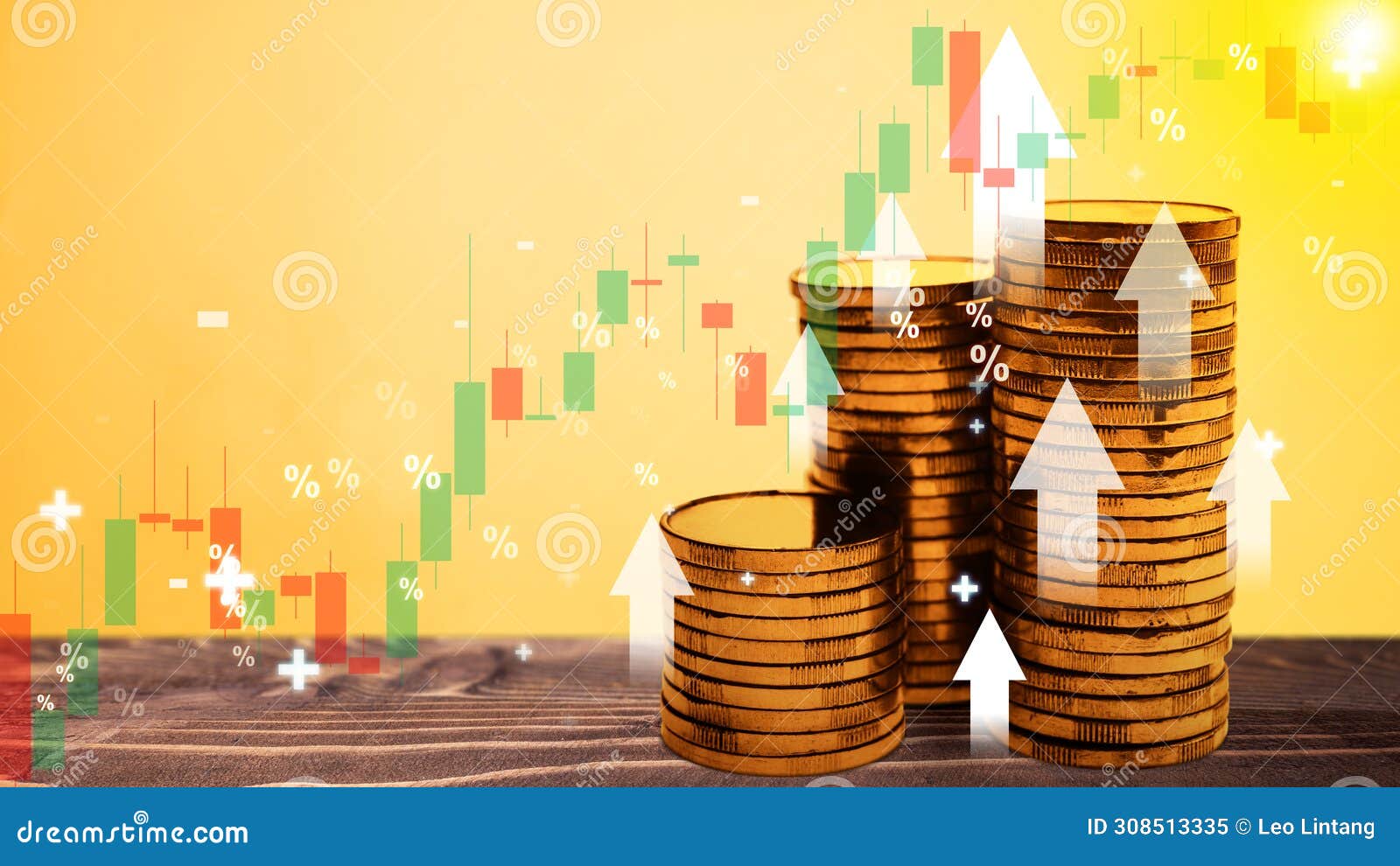 Stack of the Golden Coin with Symbol of Rising Inflation Graph Arrow ...