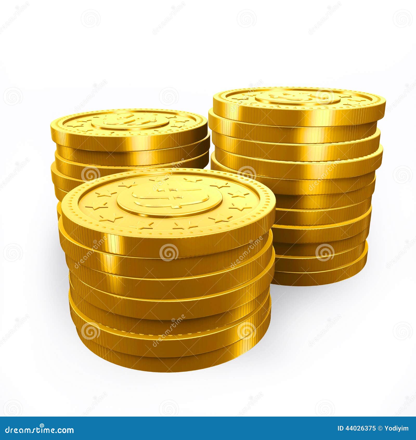 Stack of golden coins. stock illustration. Illustration of coin - 44026375