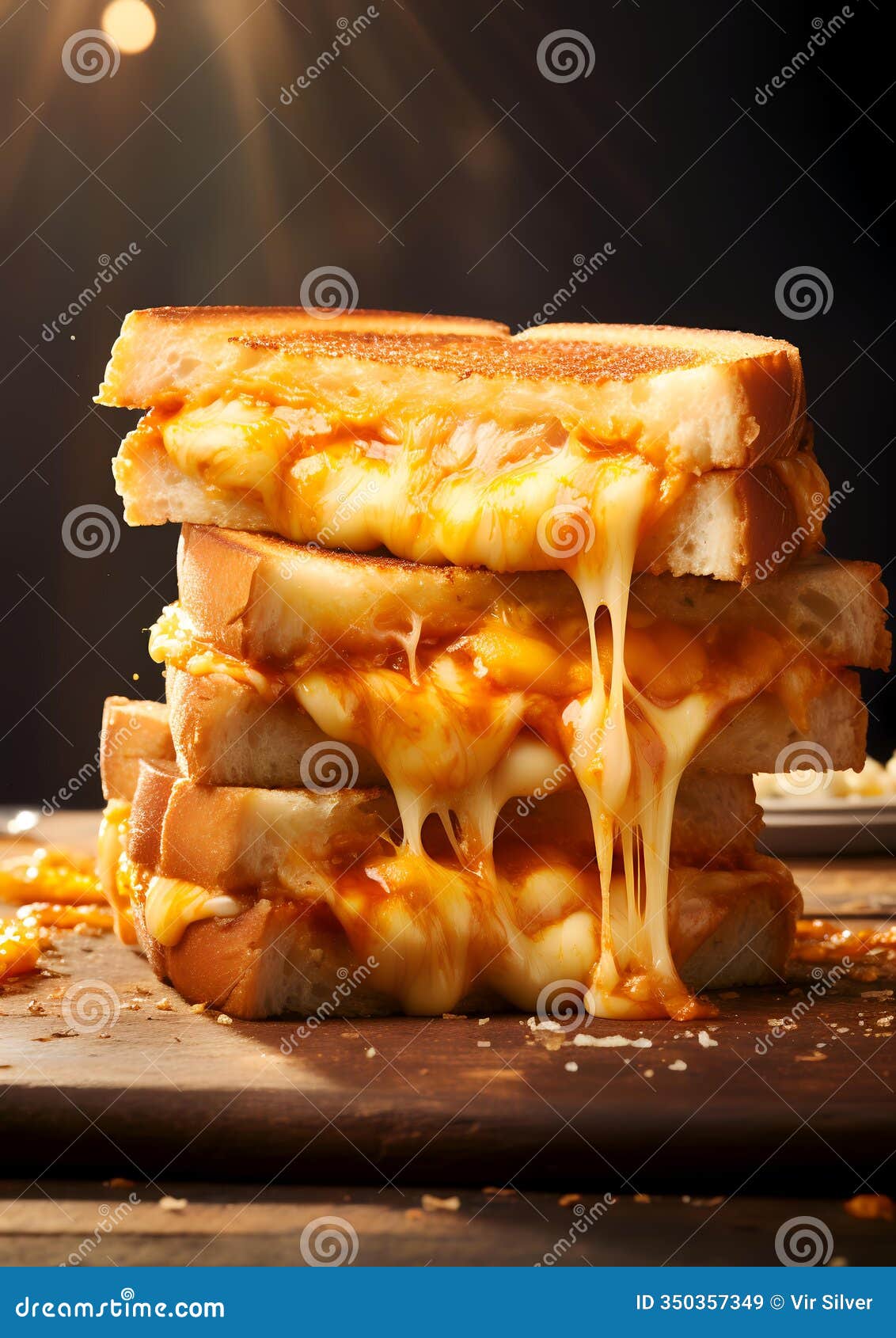 Stack of Gooey Grilled Cheese Sandwiches Stock Illustration ...