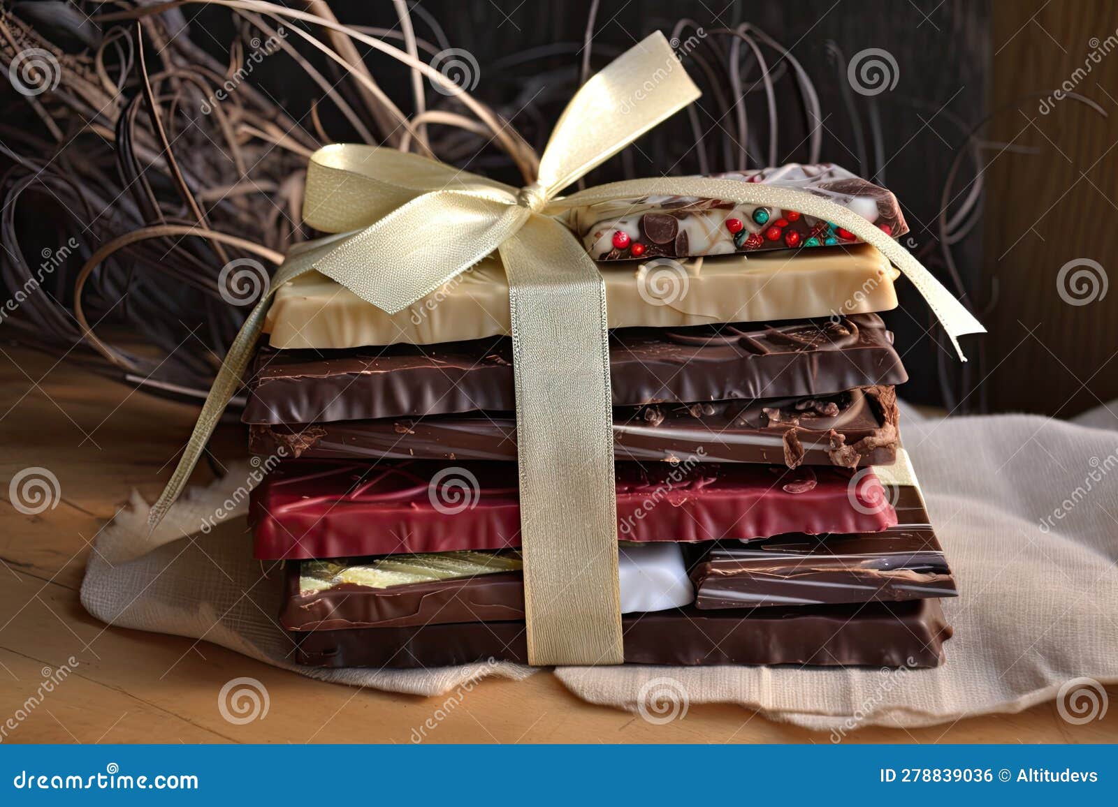 A Stack of Gourmet Chocolate Bars, Wrapped and Ready for Gift Giving ...