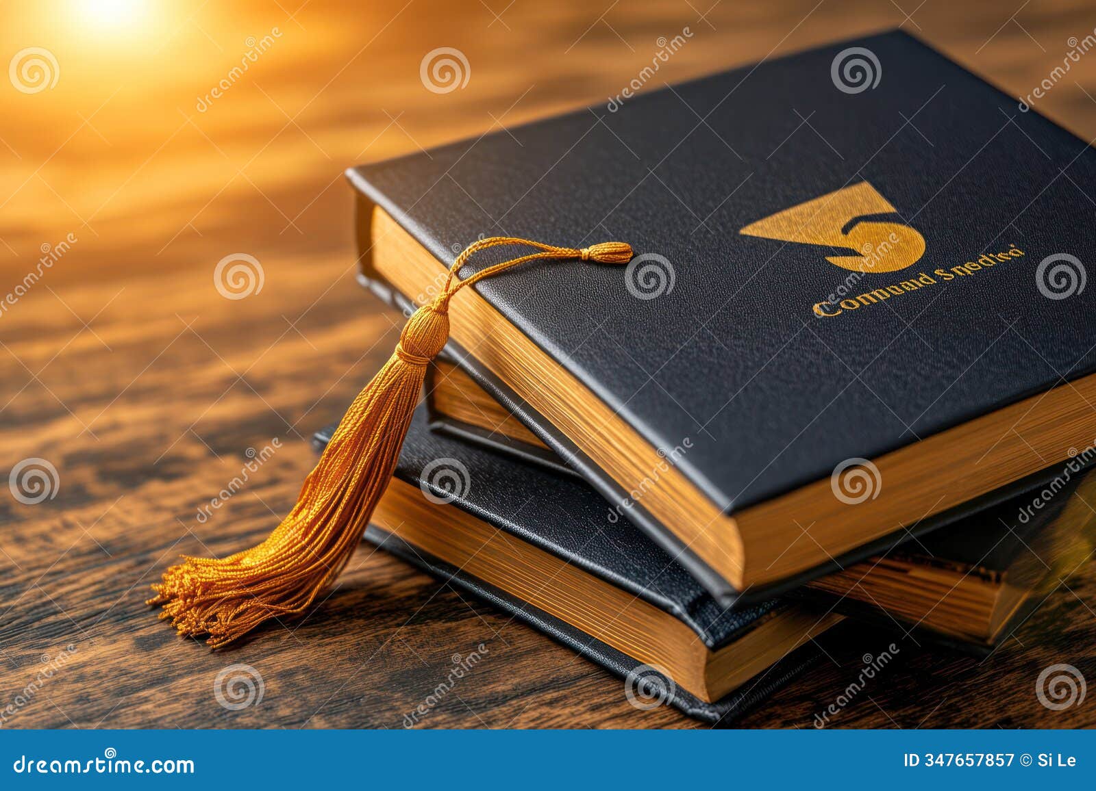Graduation Hat With Books On The Table In Vintage Style. Generated AI ...