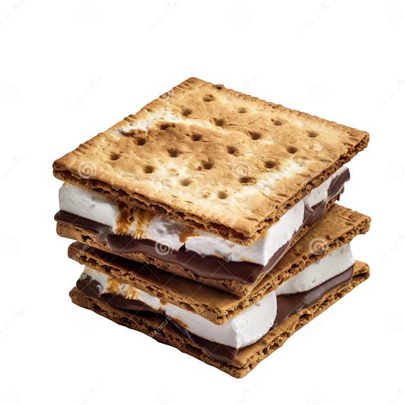 A Stack of Graham Crackers, Marshmallows, and Chocolate Stock ...