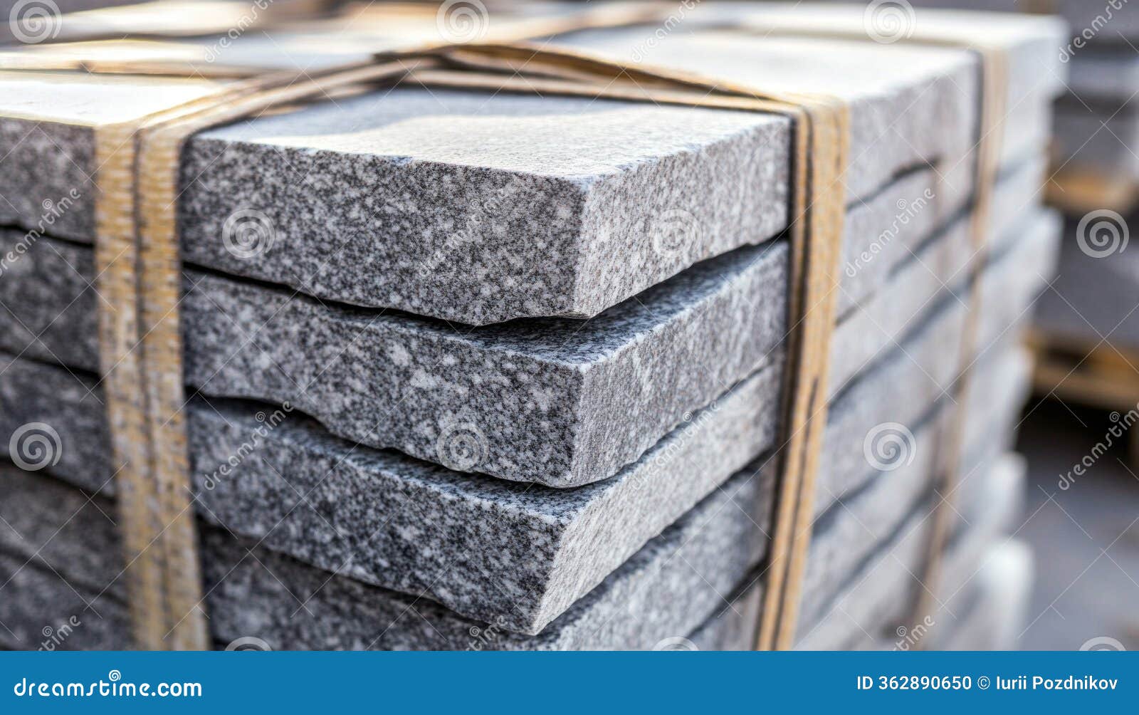 Stack of Granite Tiles Wrapped and Ready for Transporting Stock Photo ...