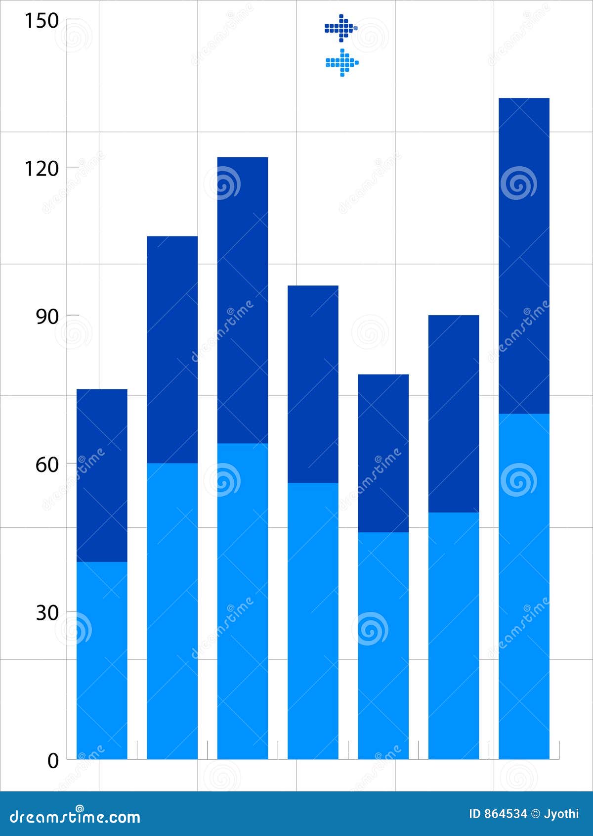Stack graph stock illustration. Illustration of arrows - 864534