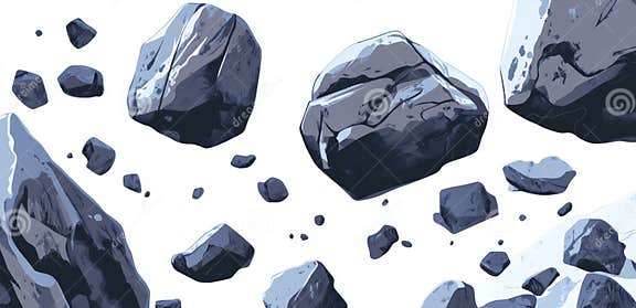 A Stack of Graphite Stones, Coal, and Rocks Used for Making a Wall or ...