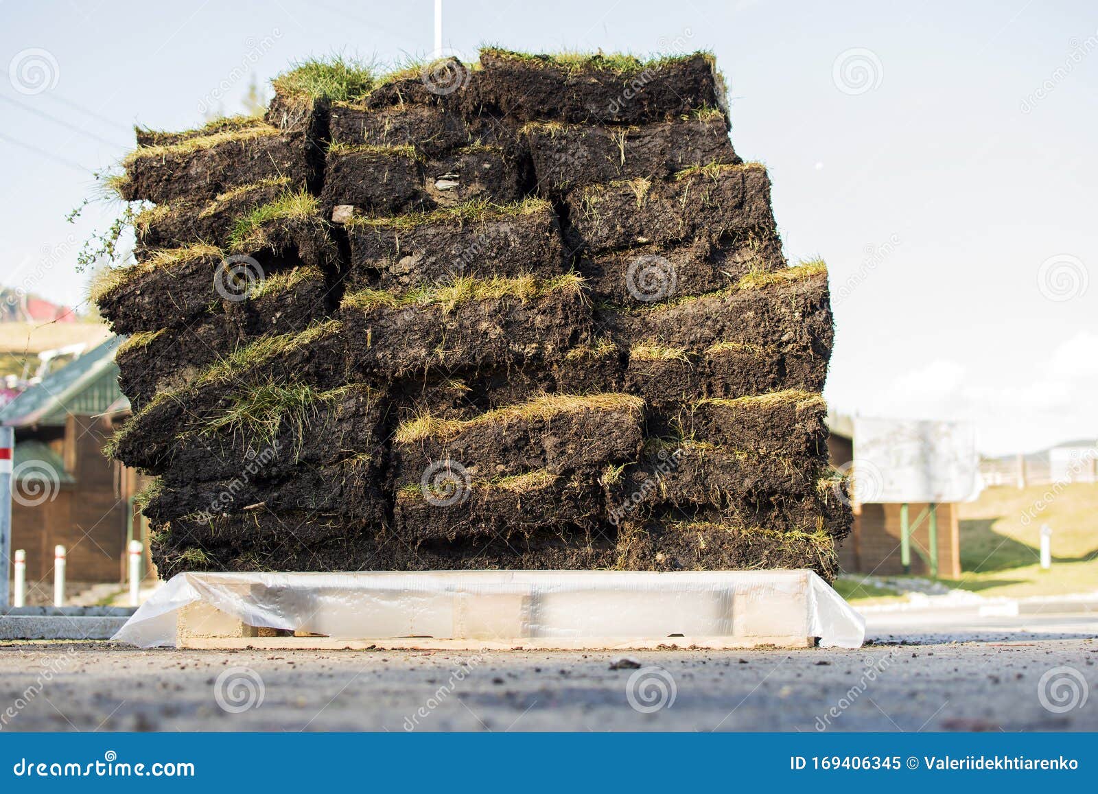 Stack of Grass Sod Residential Development Stock Image - Image of ...