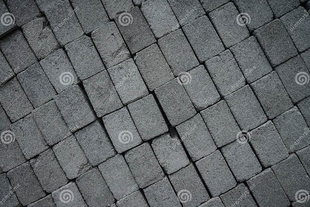 Stack of Gray Construction Bricks Stock Image - Image of paving, blocks ...